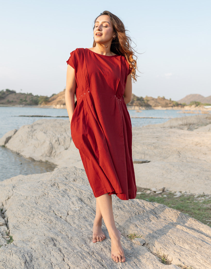 Shop Baked Red Dress Online - B-641-XS