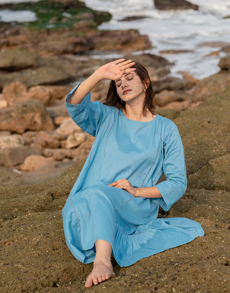 Shop Calm blue Breeze Dress Online - B-605-S