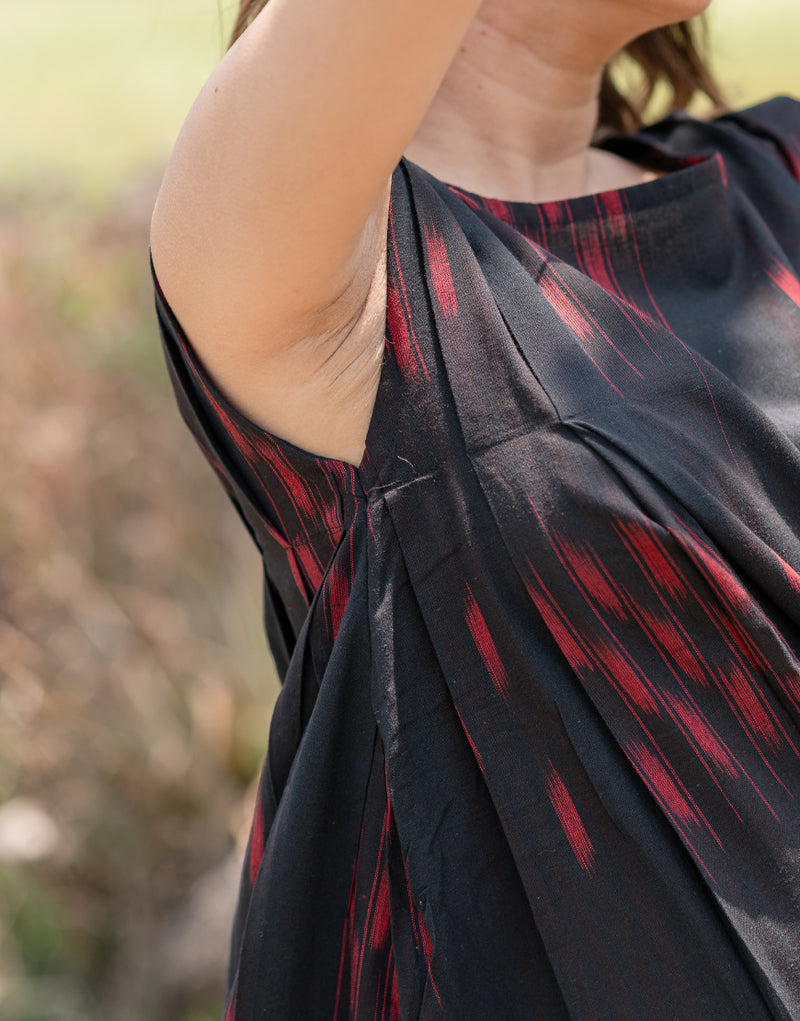 Black Crow Black Weave Dress | Handloom Cotton Dress for Women | Babli