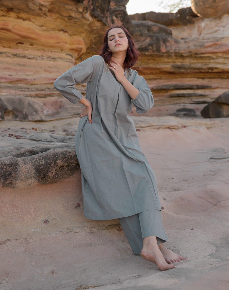 Shop Glimmer Grey Co-ord Online - B-673-S