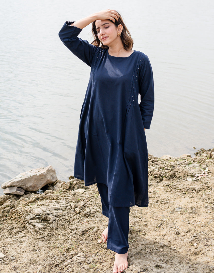 Shop Marine Blue Co-ord Online - B-631-S