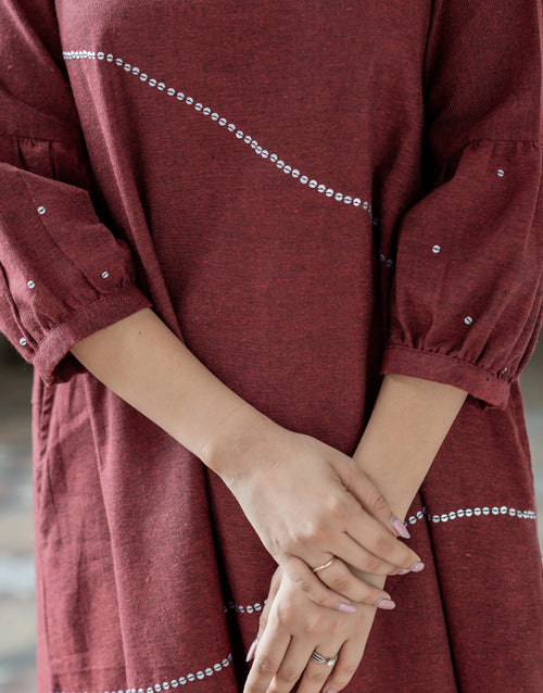 Shop Maroon Sequins Dress Online - B-247-XS