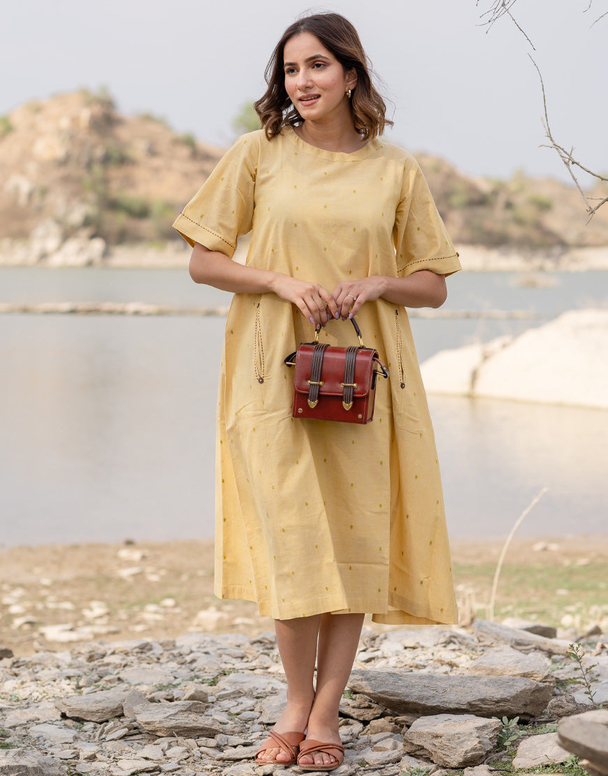 Shop Mellow Yellow Dress Online - B-650-XS