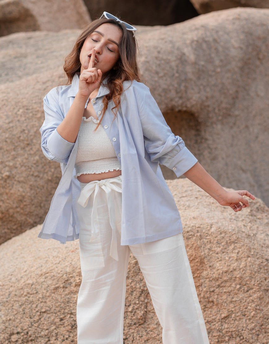 Shop Mint Tulip Blue Shirt Online - B-472-S