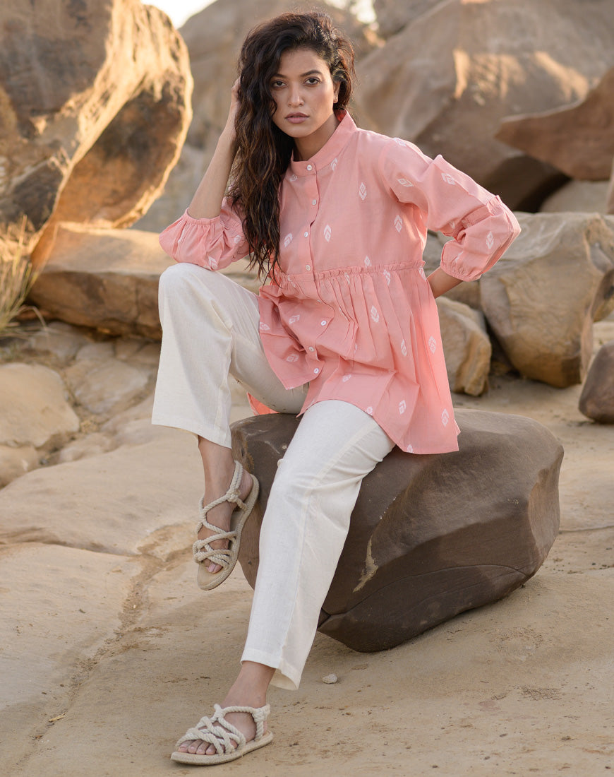 Shop Poppy Peach Shirt Online - B-704-XS