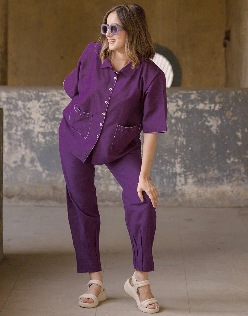 Shop Sangria Purple Co-ord Set Online - B-502-S