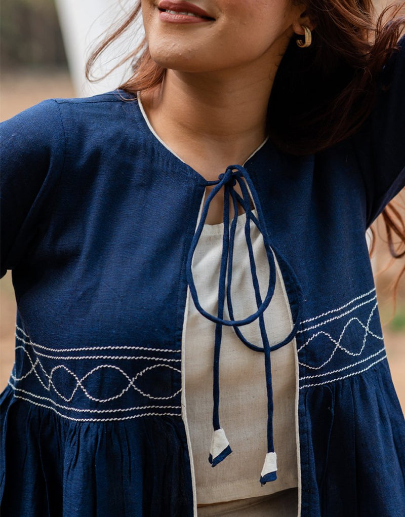 Shop Navy Blue Top with Inner Online - B-325-XS