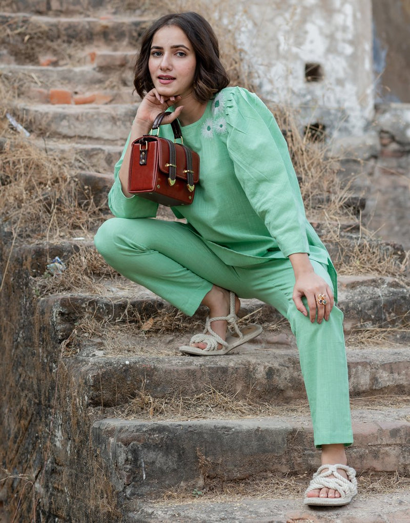 Shop Pastel Green Co-ord Set Online - B-335-S