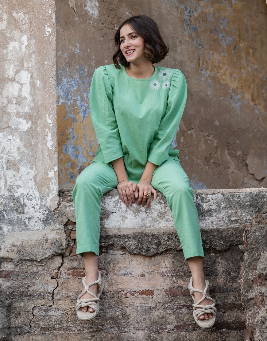 Shop Pastel Green Co-ord Set Online - B-335-S